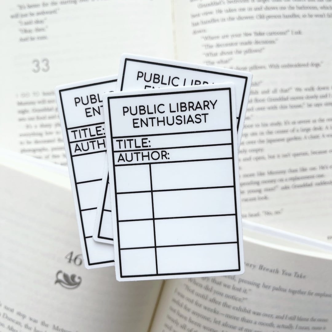 Public Library Enthusiast Sticker Bookish Stickers Bookworm Decals ...