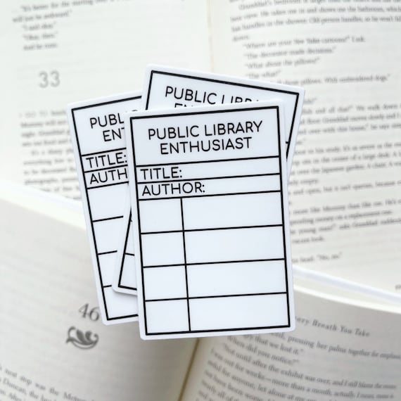 Public Library Enthusiast Sticker Bookish Stickers - Etsy