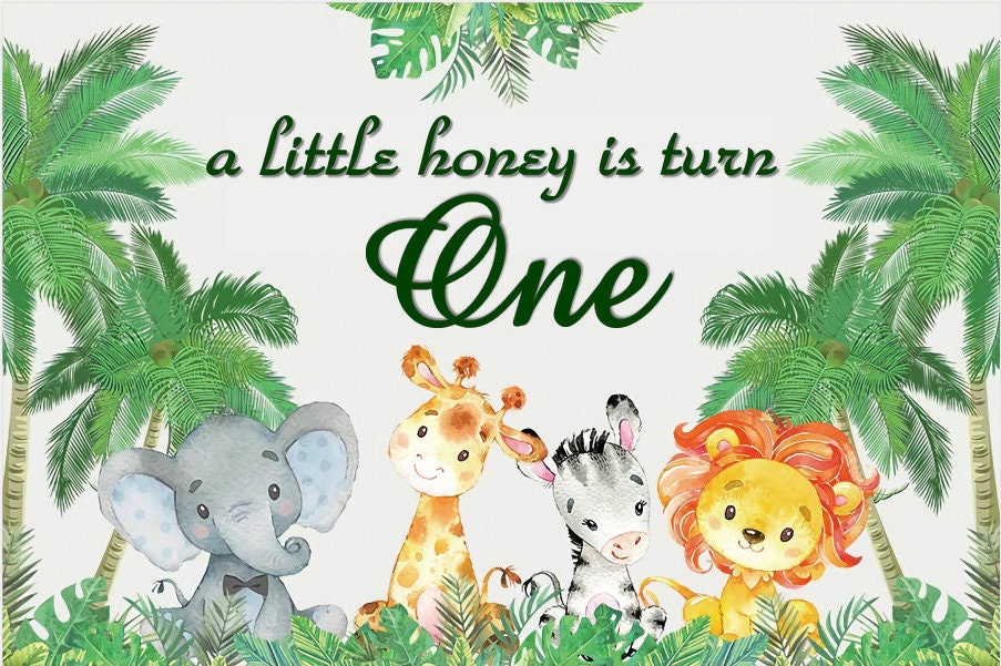 Wild One Banner HUNTER Backdrop Backdrop Jungle Safari Animals | Etsy