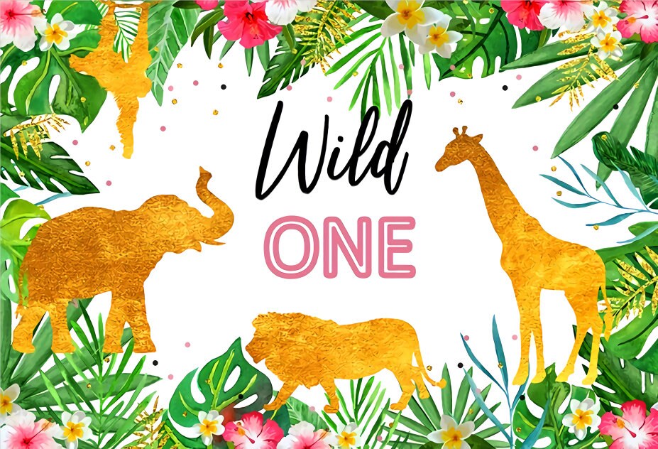 Wild One Banner HUNTER Backdrop Backdrop Jungle Safari Animals | Etsy