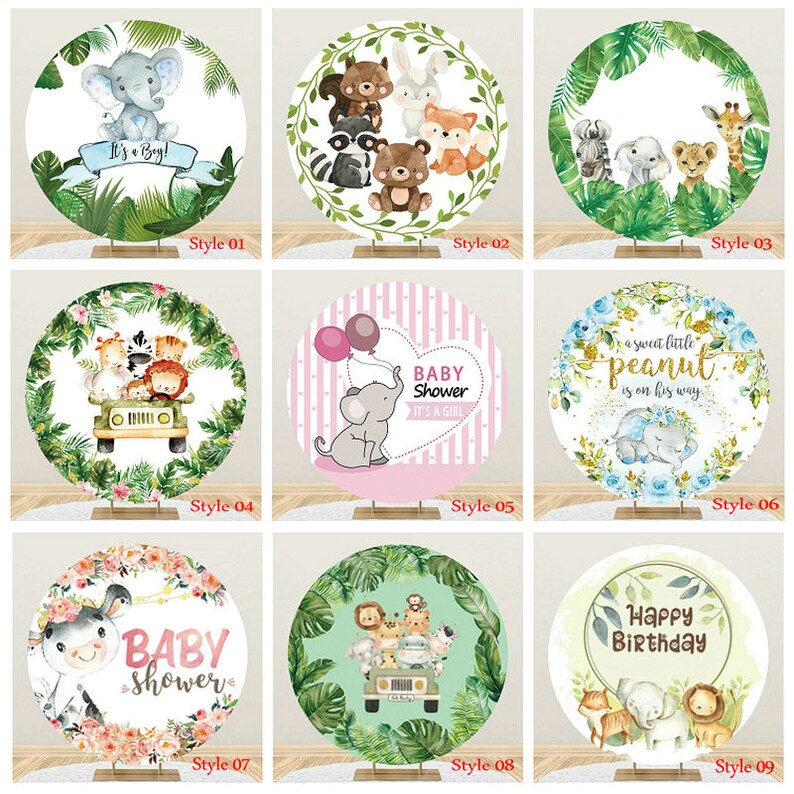 Cute Elephant Round Backdrop A Sweet Little Peanut is on the - Etsy