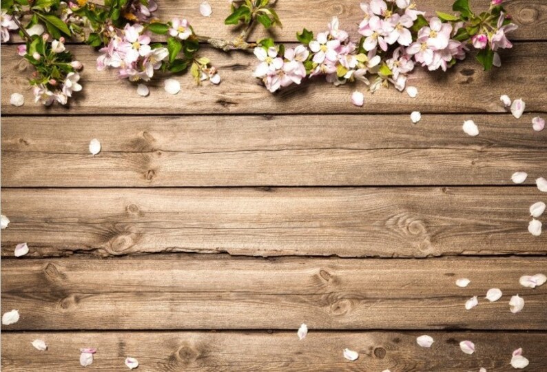 Wood Floral Backdrop Pink Flower Retro Wooden Floor Girl Baby - Etsy