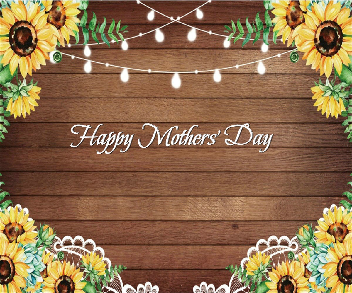 Happy Mother's Day Backdrops Wooden & Sunflower Mothers | Etsy
