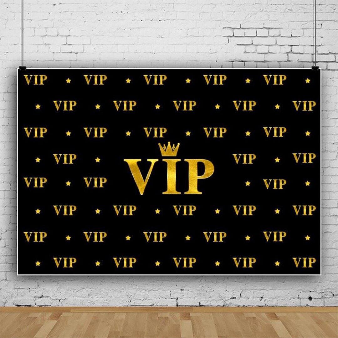 VIP Photography Backdrop, Royal Crown Black Gold Baby Shower Graduation ...