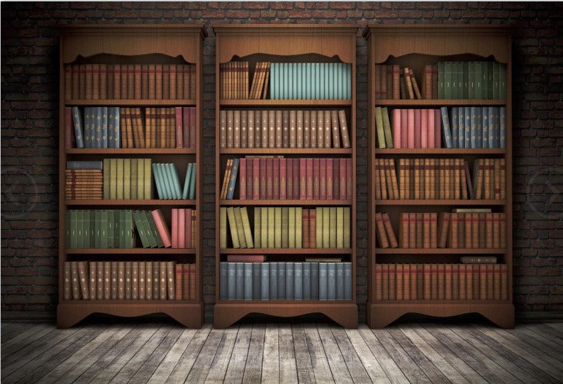 Bookshelf Study Room Library Photography Studio Backdrop - Etsy
