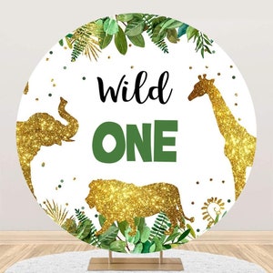 Wild One Round Backdrop,polyester Tropical Forest Jungle Safari ...
