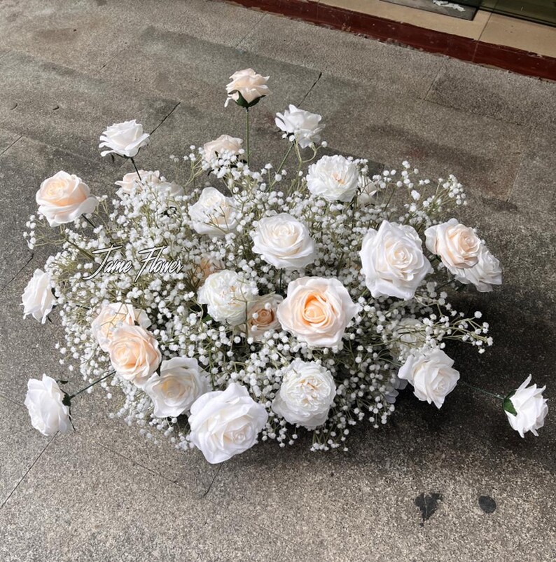 White Artificial Wedding Aisle Flower, Baby's Breath Floor Floral ...