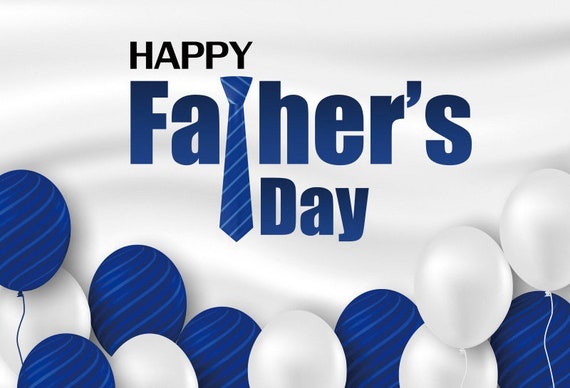 Happy Fathers Day Backdrop Necktie And Glasses White Etsy