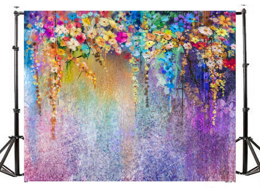 Colorful Fantasy Photography Backdrop Colorful Flowers Wedding - Etsy