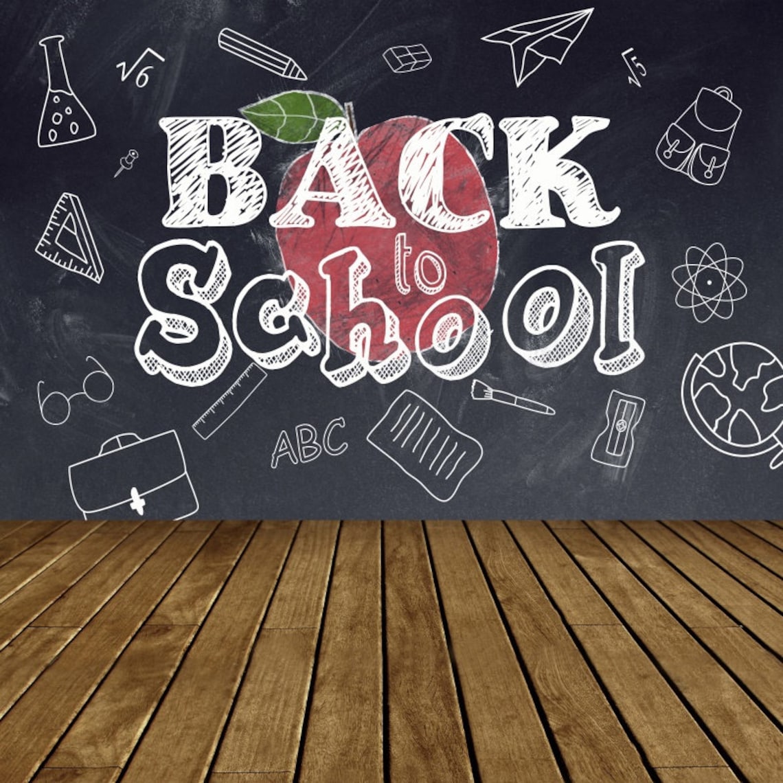 Back to School Backdrop Vinyl Background Apple Pencil | Etsy
