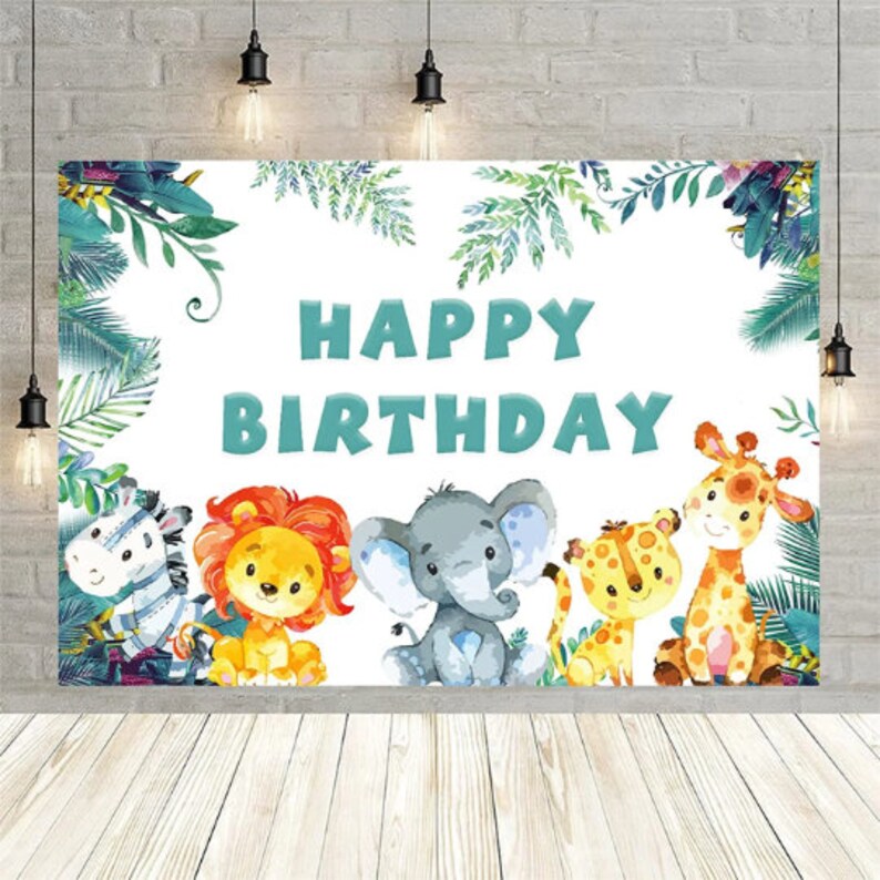 Safari Animals Backdrop Safari Baby Showerjungle Safari Cake - Etsy