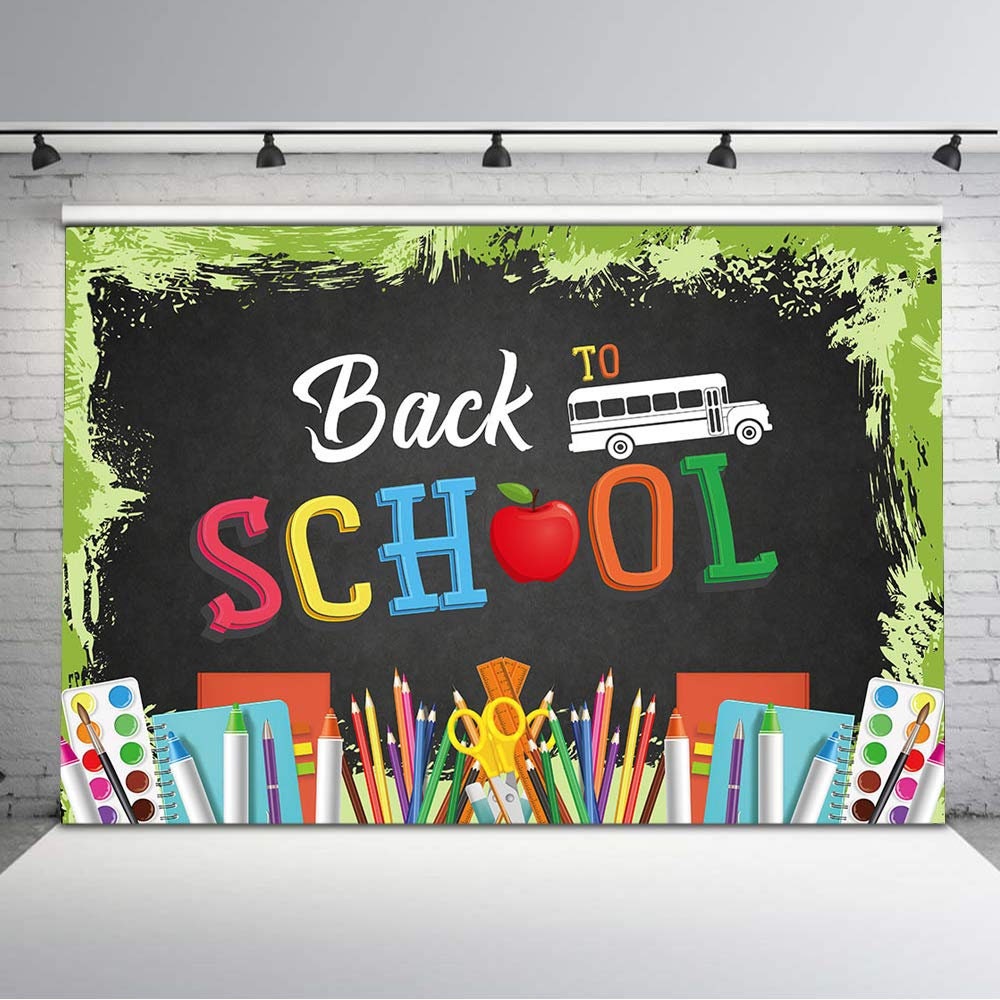 Back to School Backdrop Vinyl Background Apple Pencil | Etsy