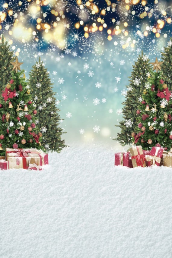 Christmas Backdrop for Photography Winter Snow Scene Glitter - Etsy