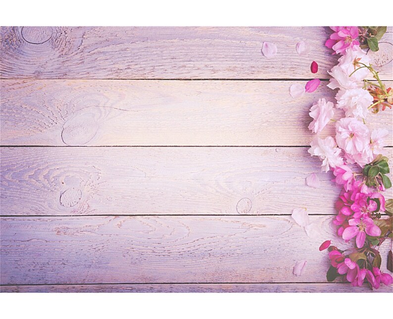 Wood Floral Backdrop Pink Flower Retro Wooden Floor Girl Baby - Etsy