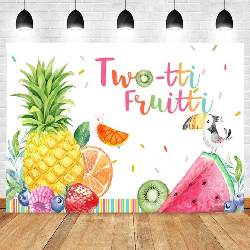 Twotti Frutti Birthday Backdrop Summer Fruit Photo Background | Etsy
