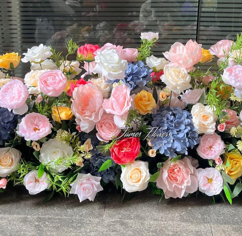 Multi-color Artificial Flower Arrangements, Wedding Aisle Floral Decor ...
