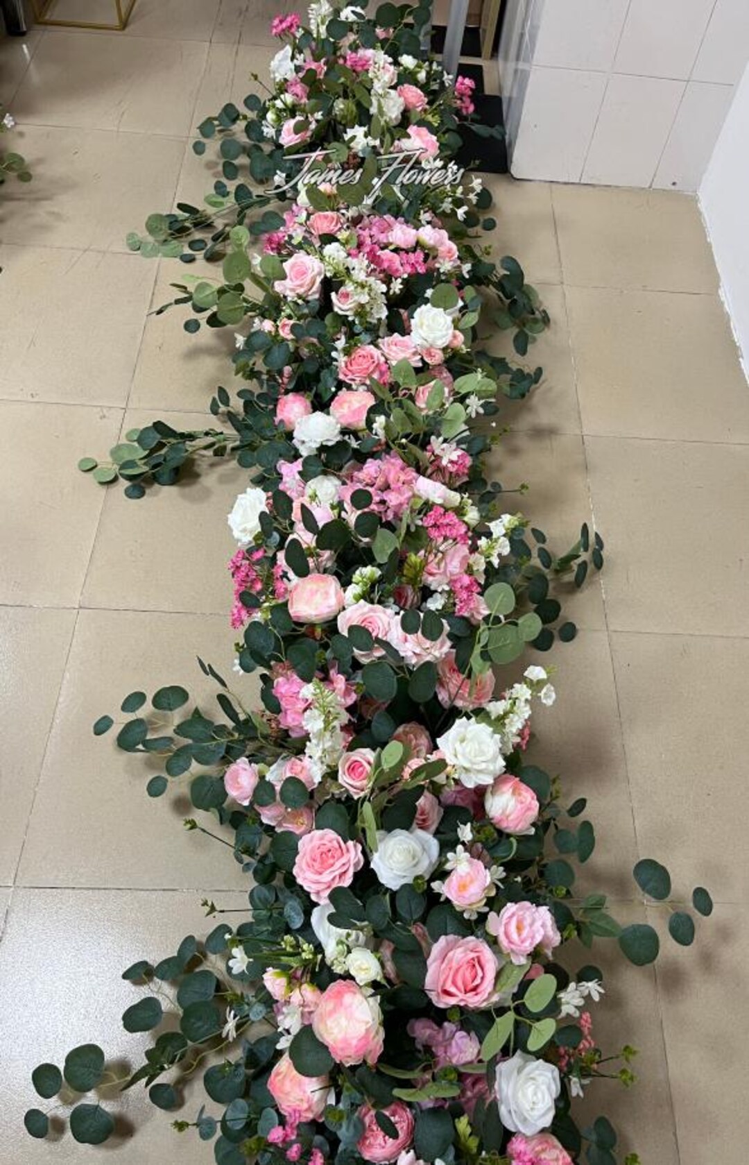 Faux Wedding Aisle Runner Flowers, Ground Arch Stair Florals, Flower ...