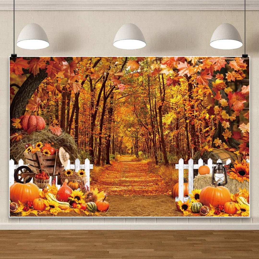 Thanksgiving Day Photography Backdrop, Autumn Forest Decoration ...