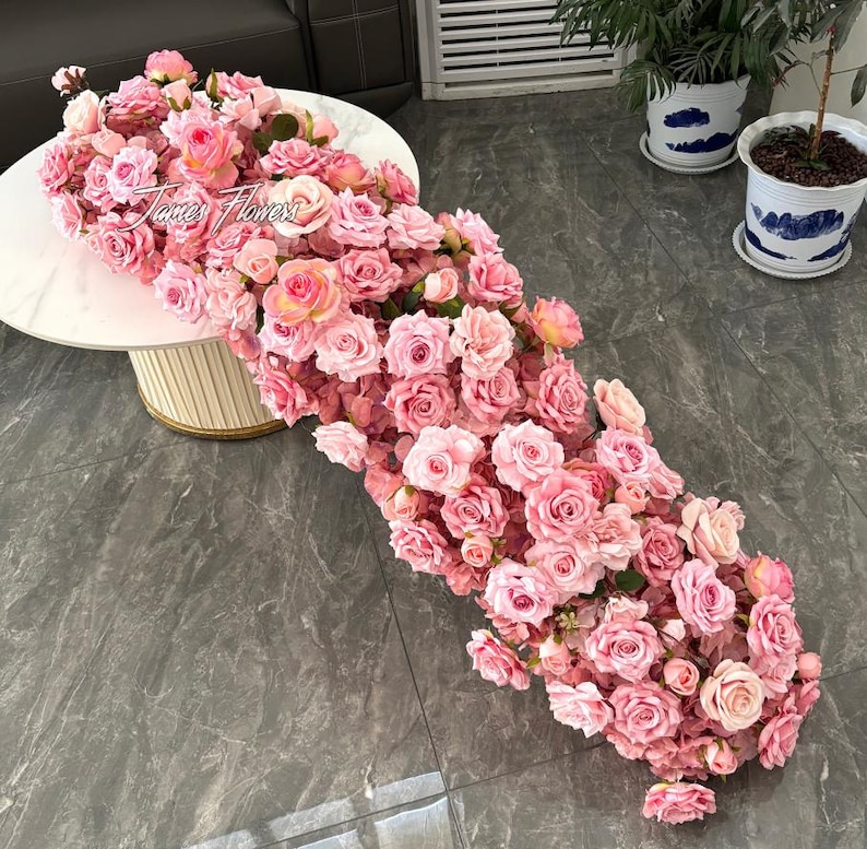 Snow White Table Flower Runner: Bridal Shower & Wedding Aisle Decor - Etsy