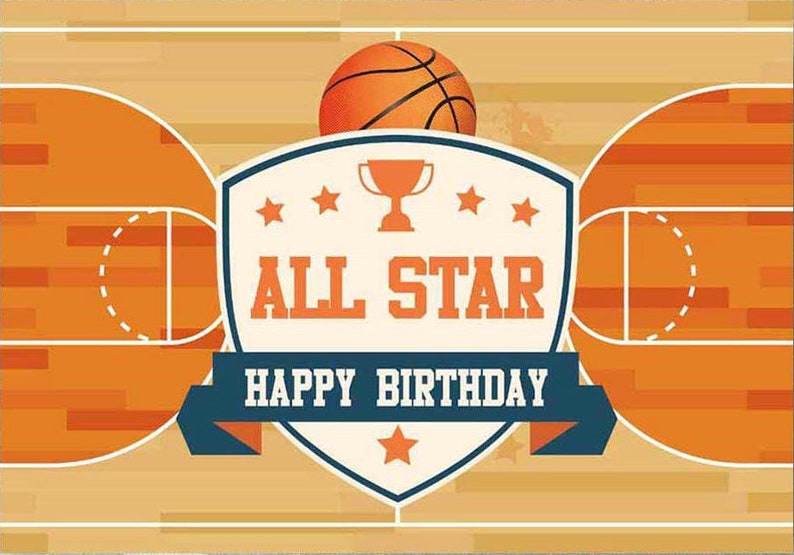 All Star Basketball Party Backdrop Court Boy Sport Themed 1st | Etsy