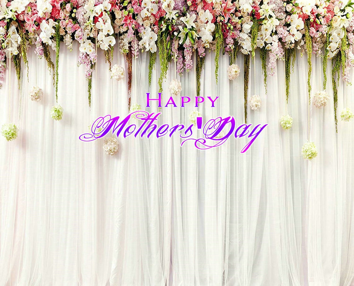 Flower Wall Happy Mothers' Day Backdrop My Queen Tulle | Etsy