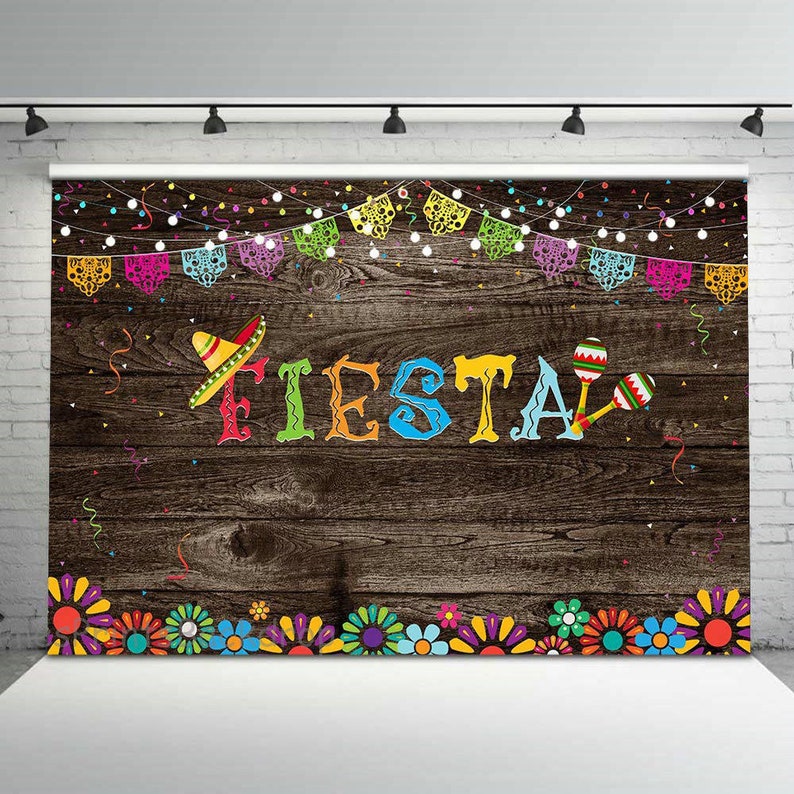 Mexican Fiesta Theme Photography Backdrop Mexico Cactus Guitar - Etsy