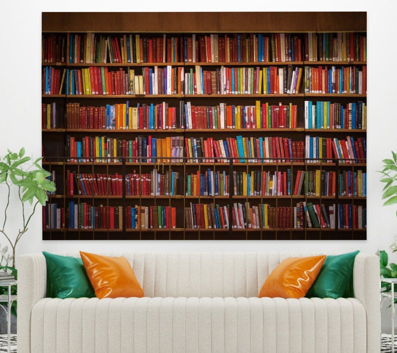 Vintage Library Wall Tapestry Book Tapestry for Living Room | Etsy