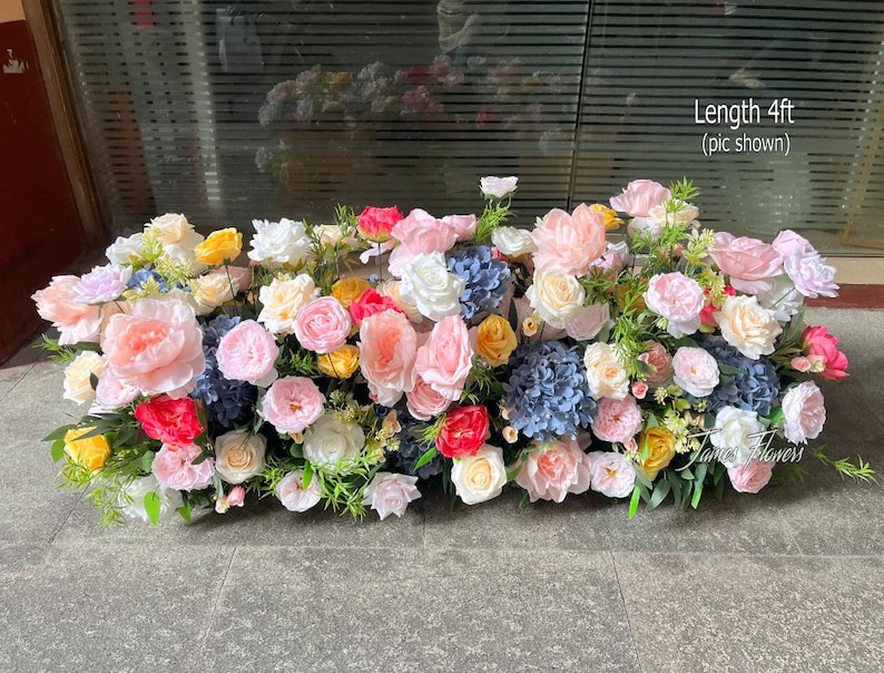 Multi-color Artificial Flower Arrangements, Wedding Aisle Floral Decor ...