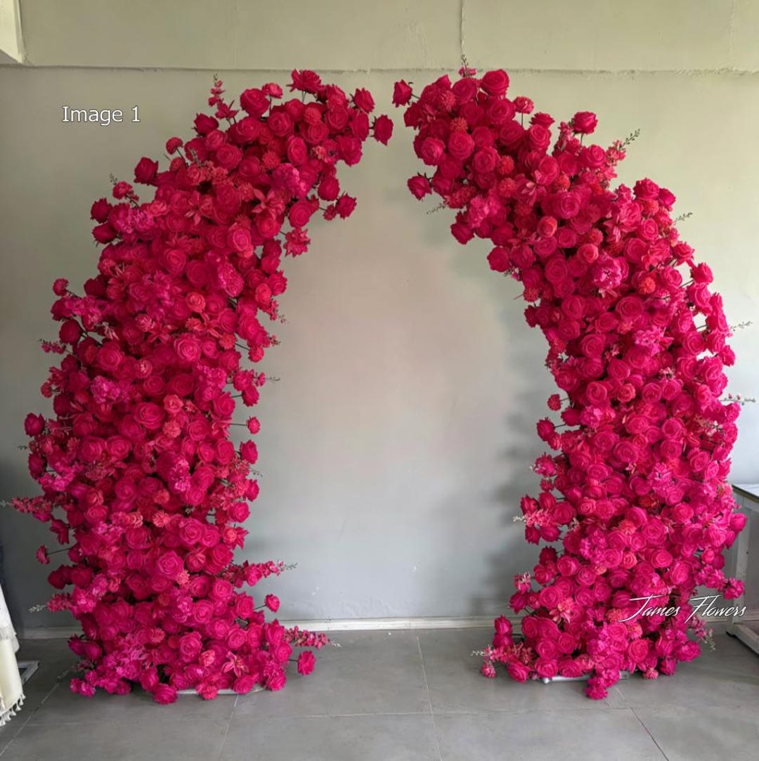 Hot Pink Wedding Flower Arch, Artificial Archway Flower - Etsy