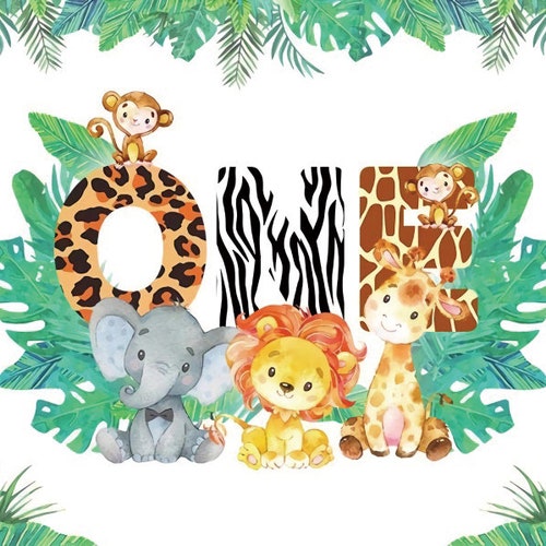 HUNTER Wild One Banner Tropical Leaves Jungle Safari Animals - Etsy