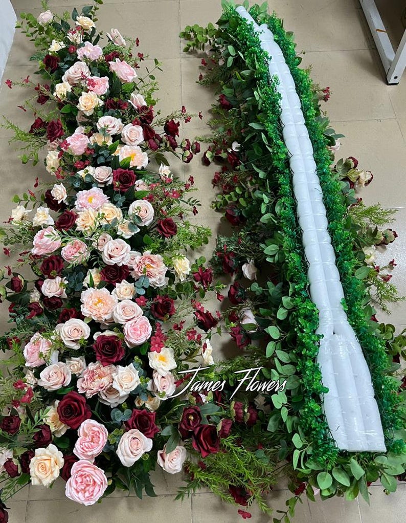 Blush Peach White Wedding Flower Arch, Bridal Shower Floral Garland ...