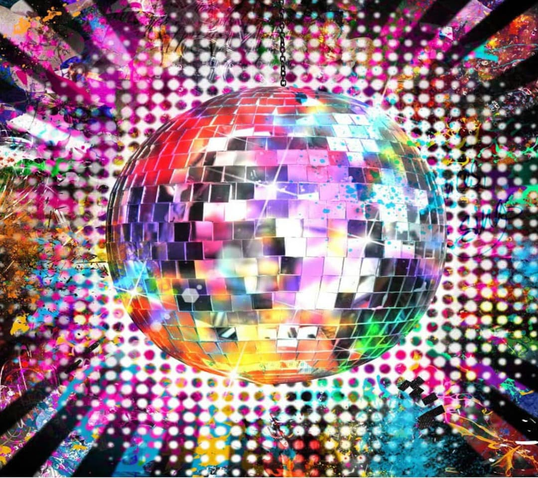 Disco Backdrop Disco Ballroom Night Club Neon Music 80s Birthday Party ...