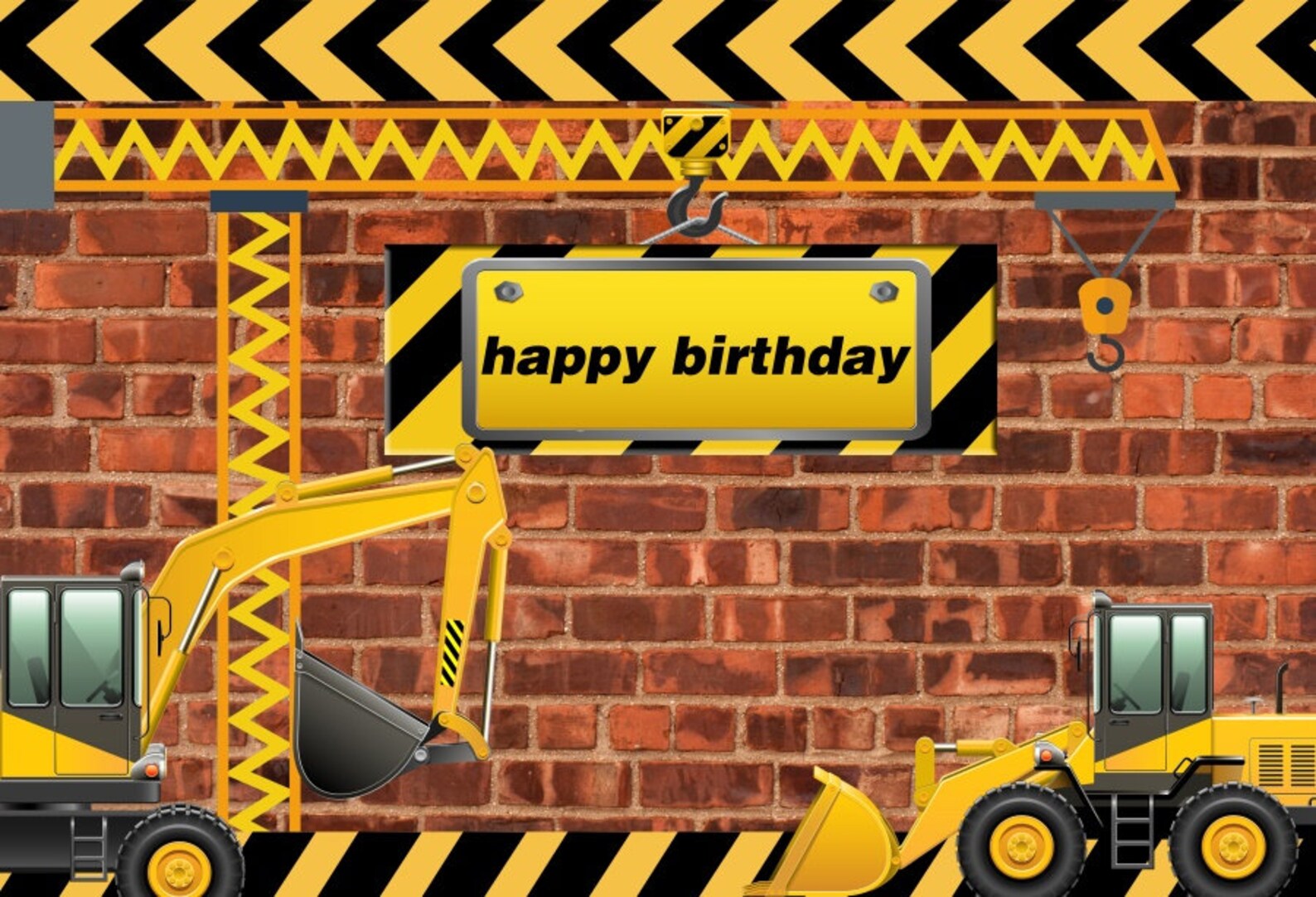 Construction Party Backdrop Construction Party Sign - Etsy