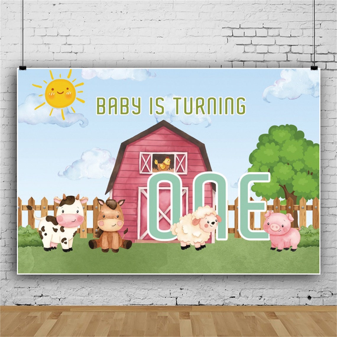 Barn Yard Farm Birthday Backdrop Banner Farm Barnyard Birthday - Etsy