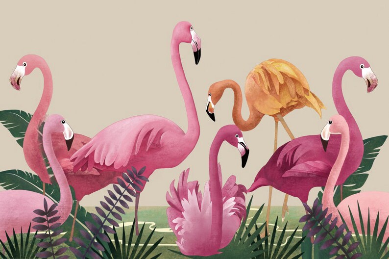 Flamingo Birthday Backdrop Summer Decoration Photo Booth Cake - Etsy