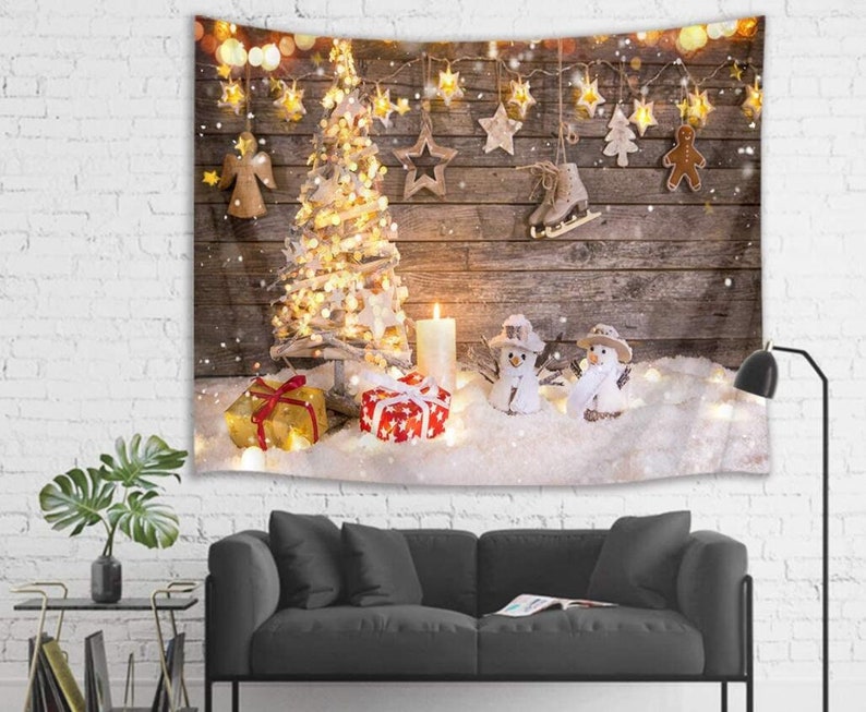 Winter Tapestry Pine Forest Snow Scene Wall Hanging Snowing - Etsy