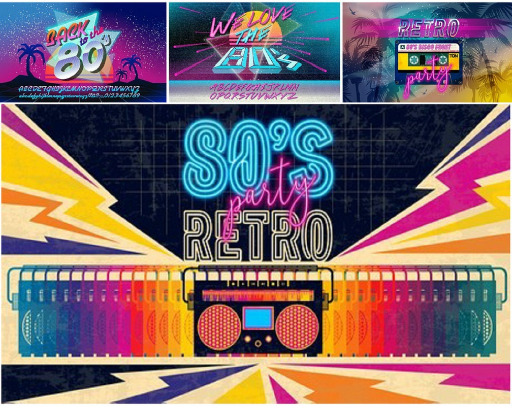 80s Party Backdrop Disco Theme Photo Backdrop 90's | Etsy