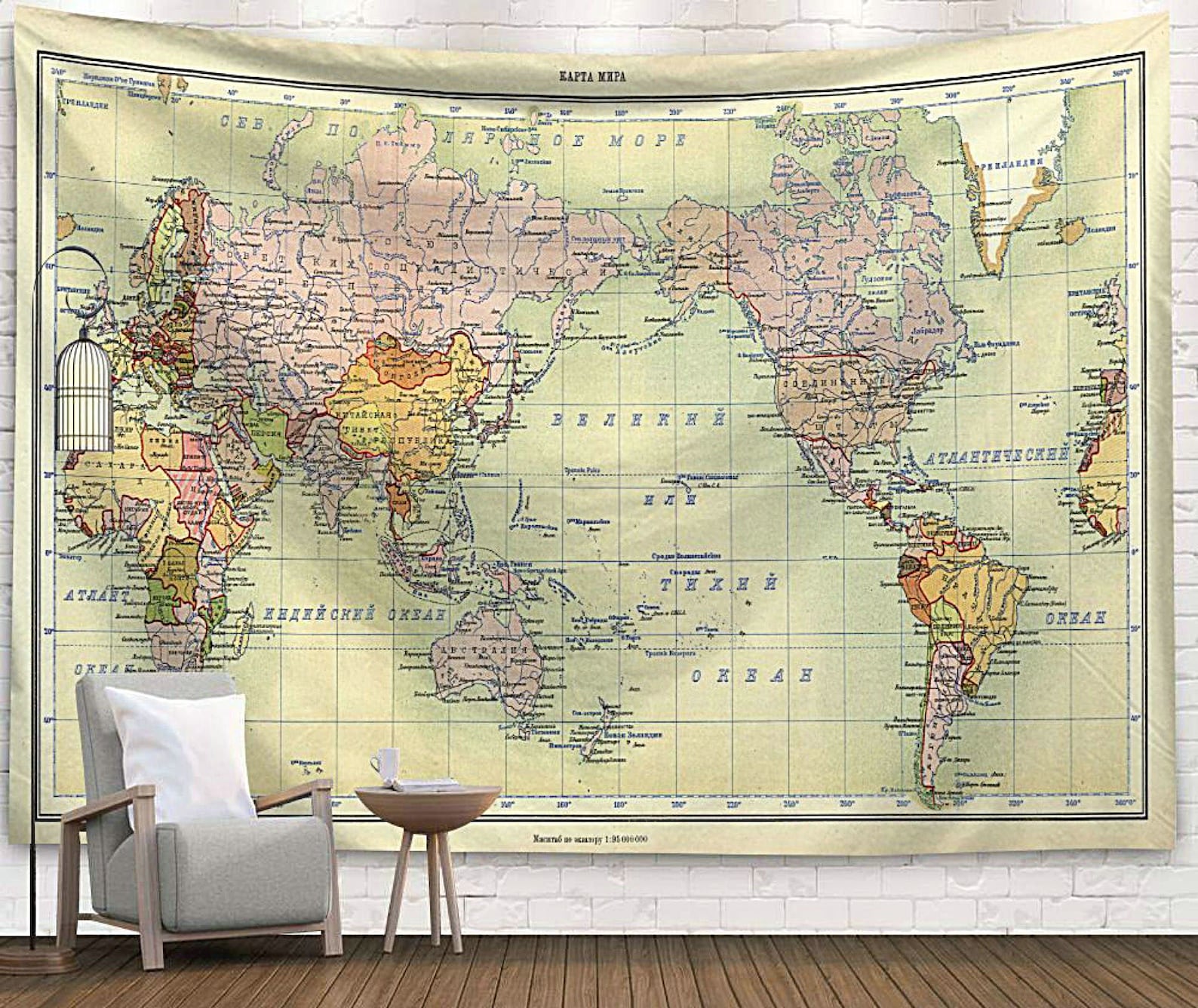 Oil Painting World Map Tapestry Map Tapestry Artwork Wall - Etsy