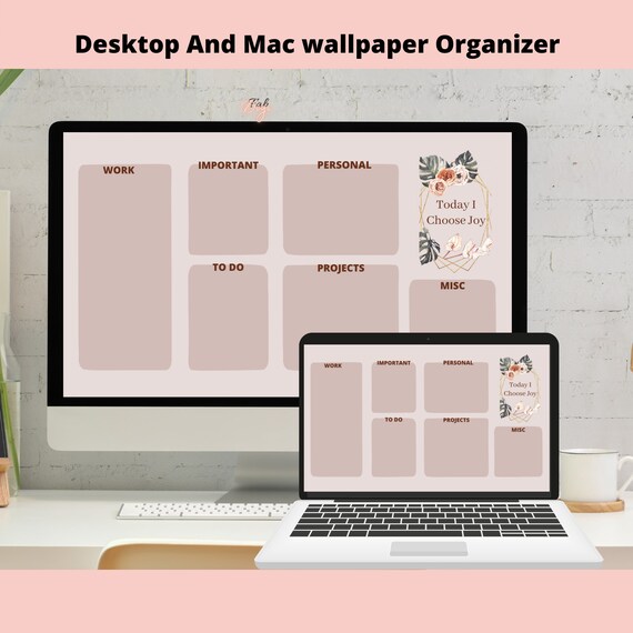 Desktop Wallpaper Organizer minimalist Desktop Background - Etsy