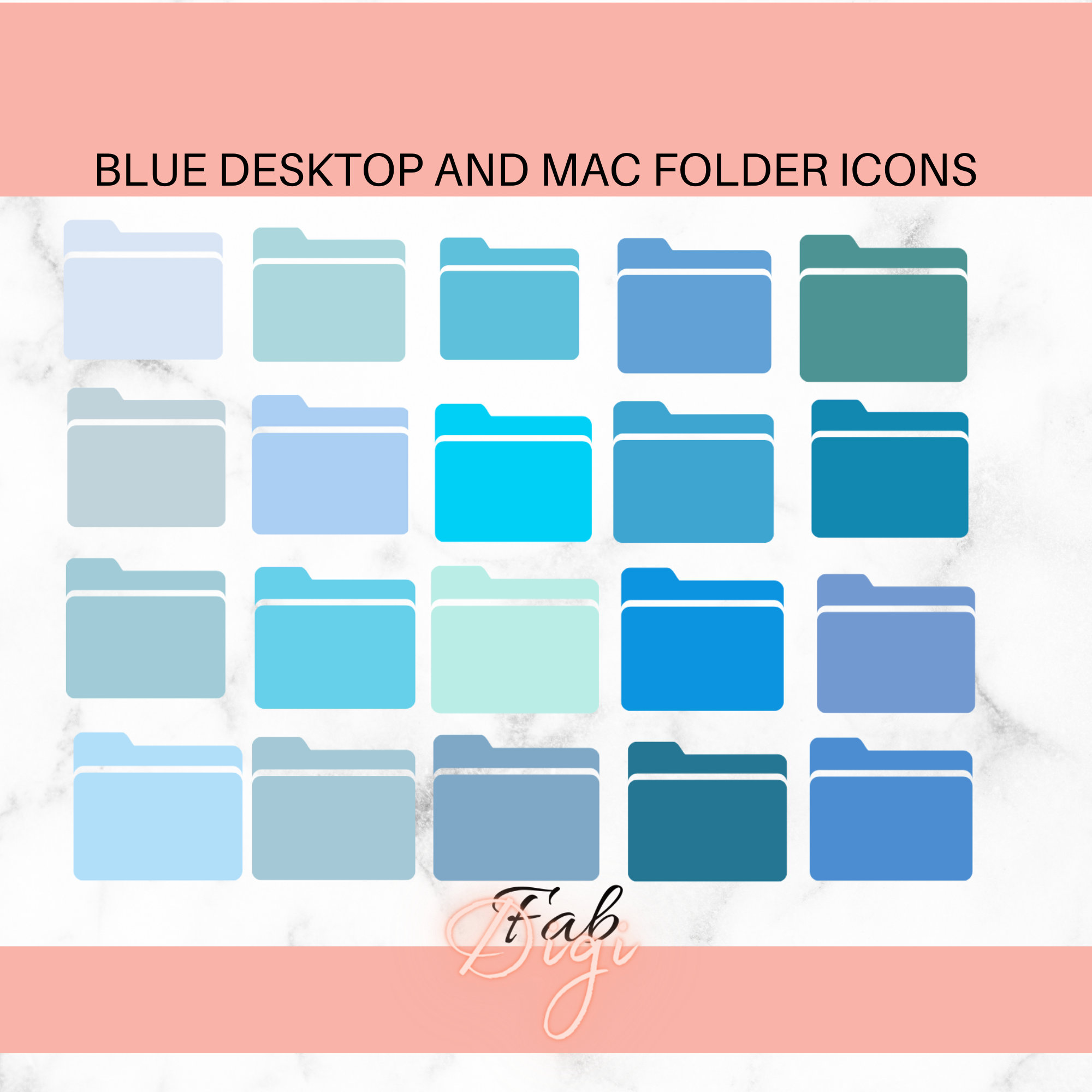 Desktop Mac Folder Icons /mac/ Desktop Organizer Aesthetic - Etsy