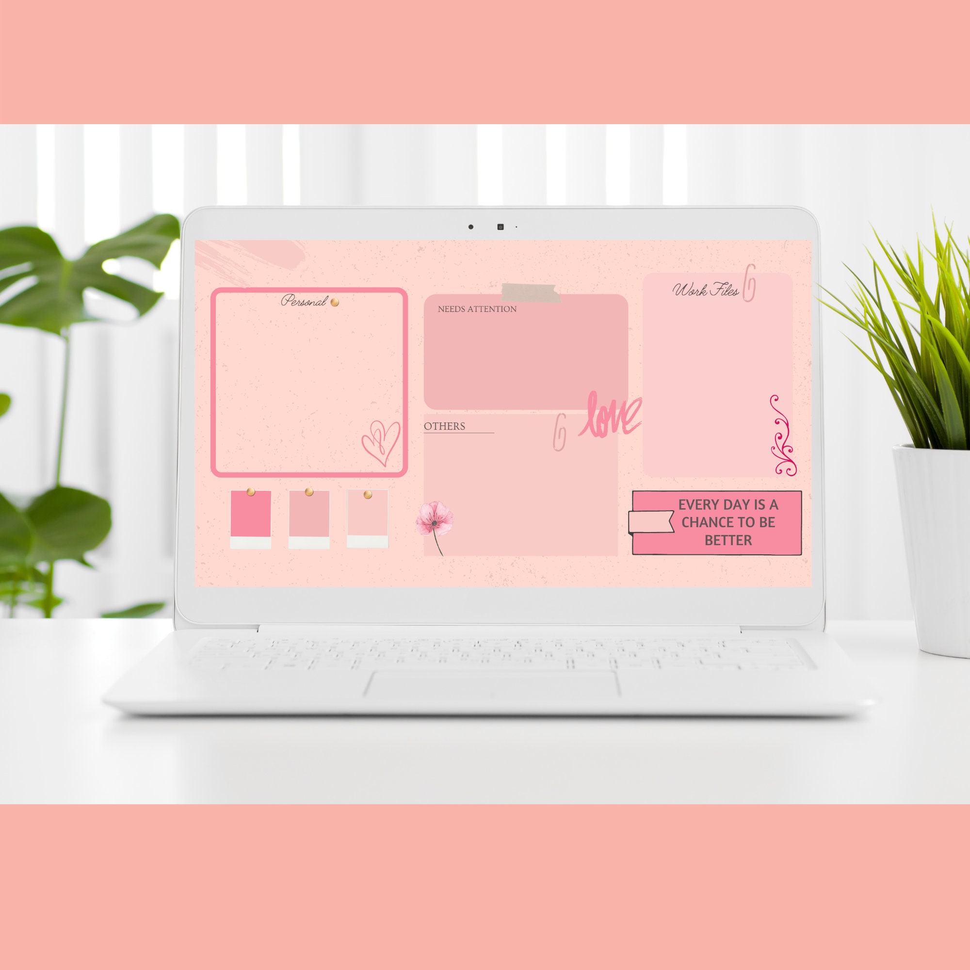 Pink Desktop Wallpaper Organizer, MacBook Folder Icons, Mac Pink ...