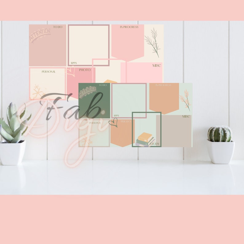 Productivity Pink Desktop Organizer Wallpaper | Student Wallpaper ...
