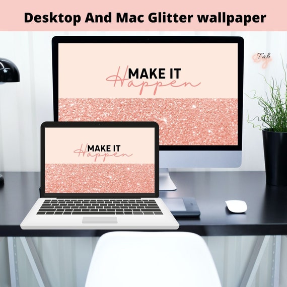 Desktop Wallpaper Pink Desktop Wallpaper Pink Glitter - Etsy