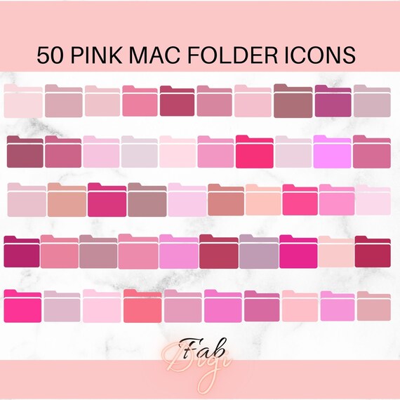 Pink Macbook Folder Icons Blush Pink Mac Folder Icons | Etsy