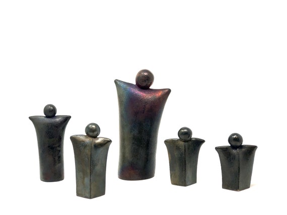 Barbara Hertel Spirit People Raku PNW Studio Pottery | Etsy