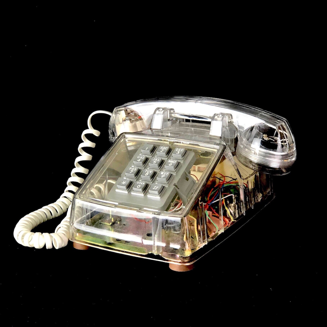 Vintage 80’s Clear ITT Push Button Telephone MCM - Etsy