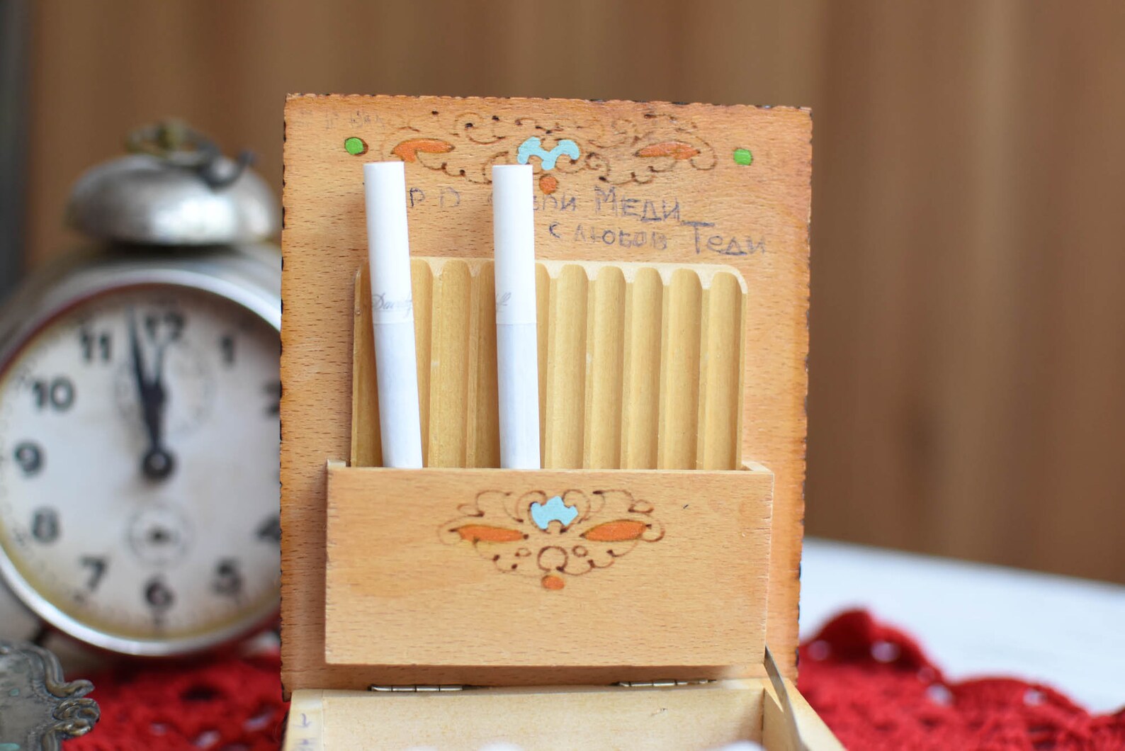 Vintage Wooden Cigarette Box// Handmade Wooden Box//cigarette - Etsy