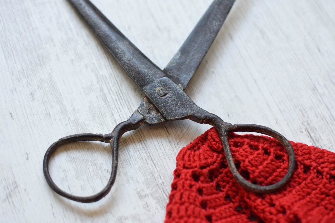 Large Vintage Hand Scissors//antique Scissors//hand Forged 1900,s ...