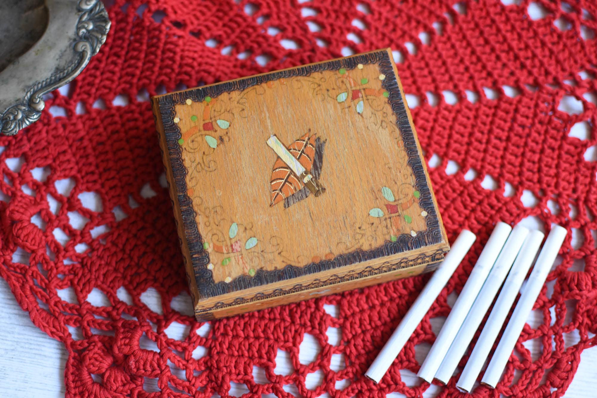 Vintage Wooden Cigarette Box// Handmade Wooden Box//cigarette - Etsy