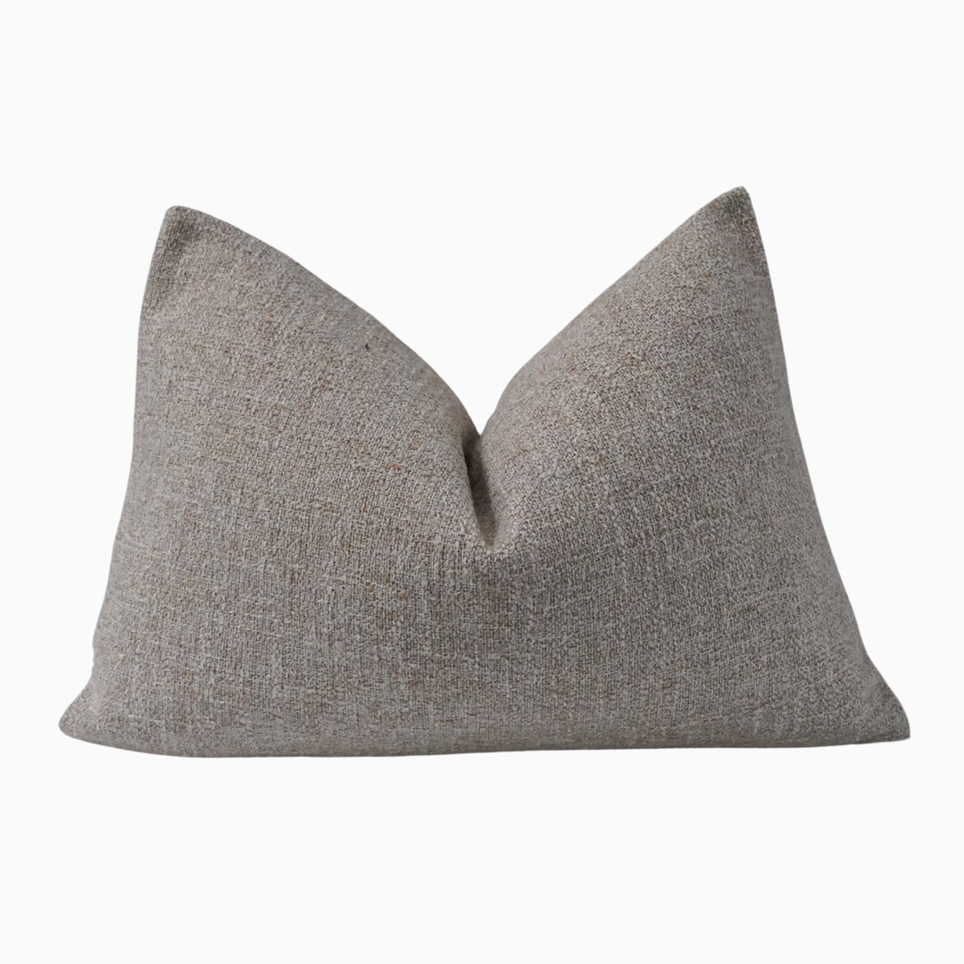 Lumbar Pillow Cover 14x20, Royal Beige Throw Pillow Cover, Polyester ...